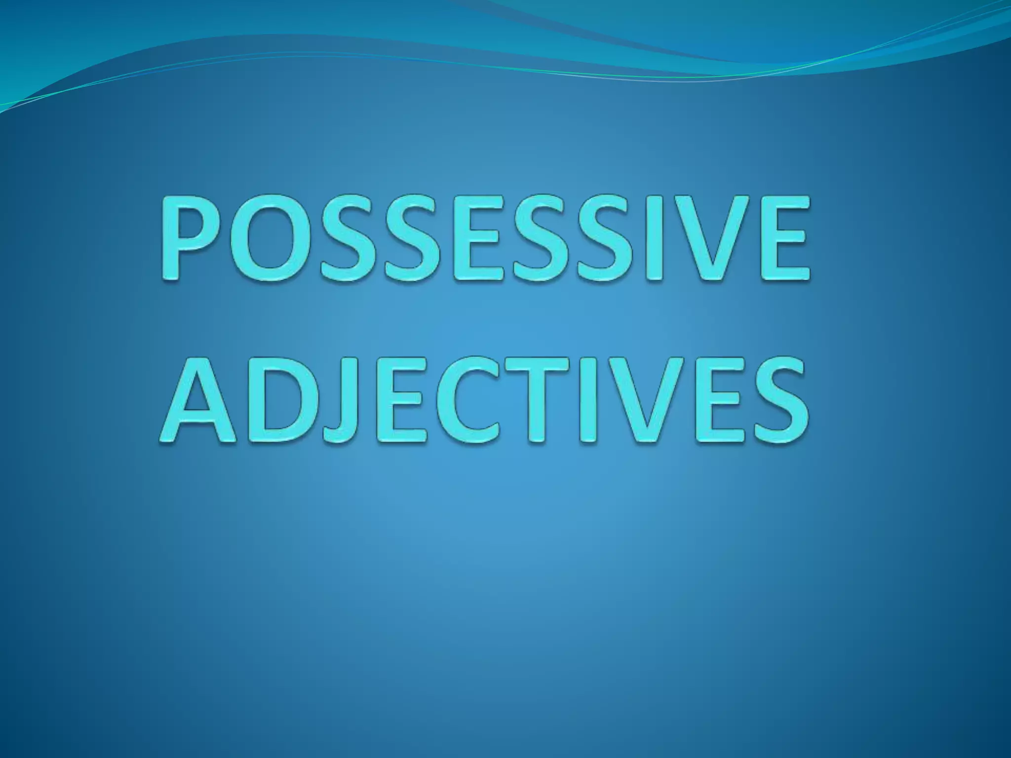 Possessive adjectives | PPT