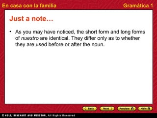 Possessive adjectives short and long | PPT