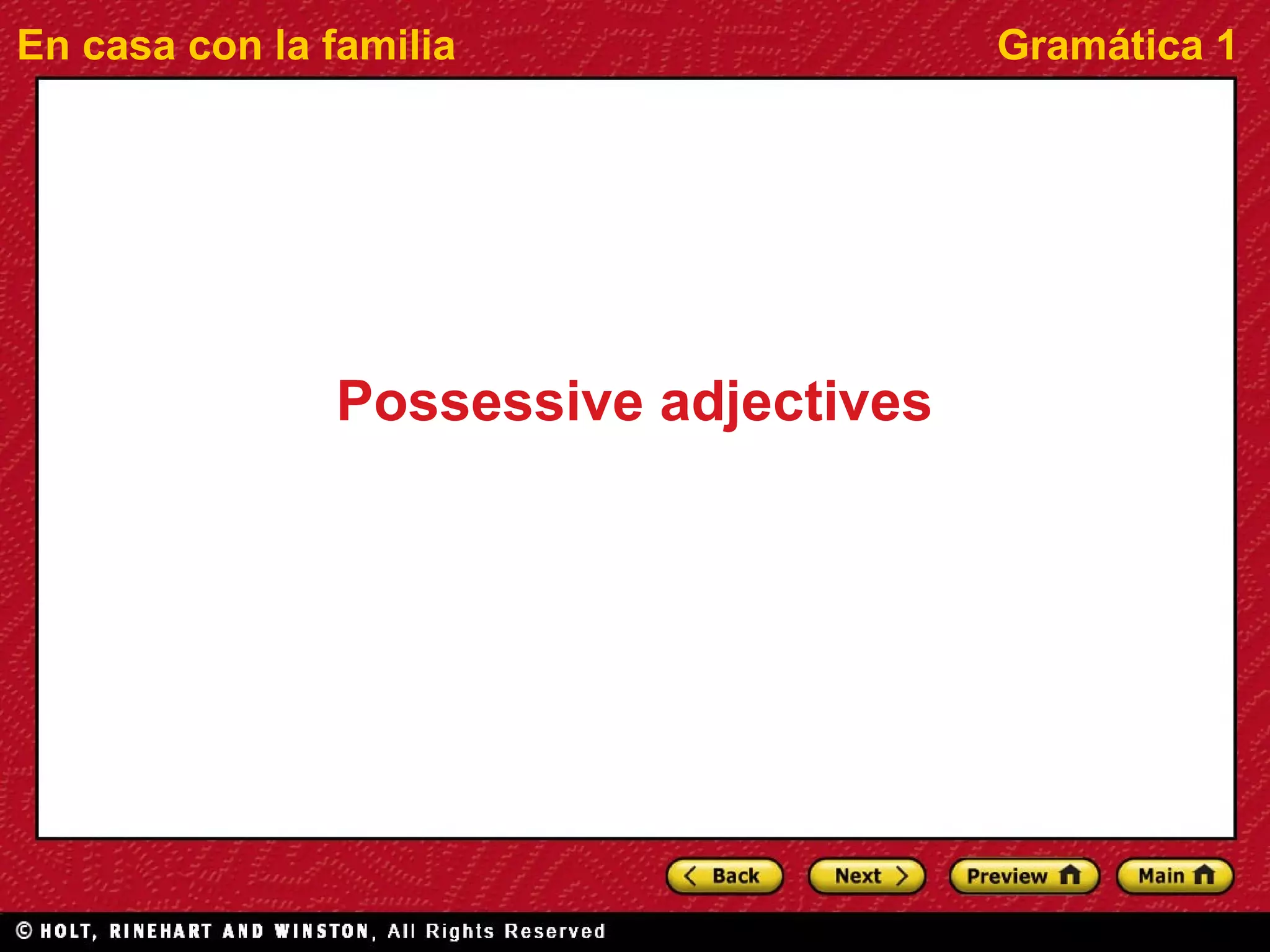 Possessive adjectives short and long | PPT