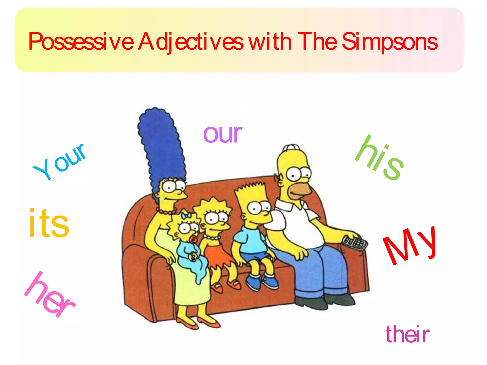 Possessive adjectives with simpsons | PPT