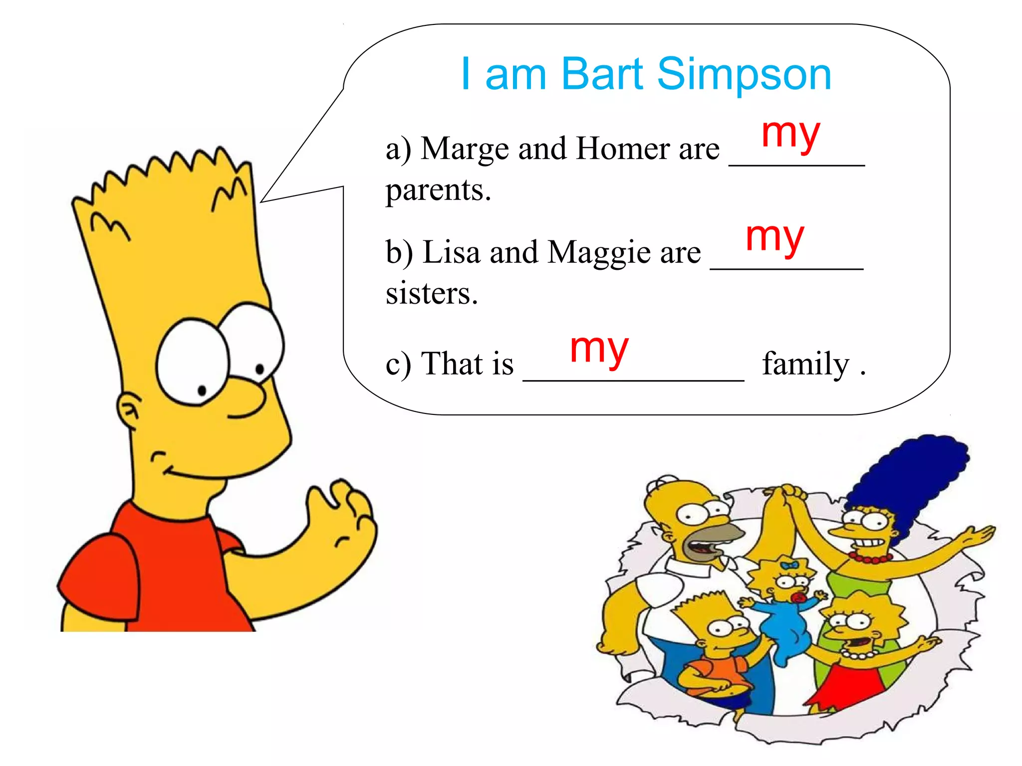 Possessive adjectives with simpsons | PPT