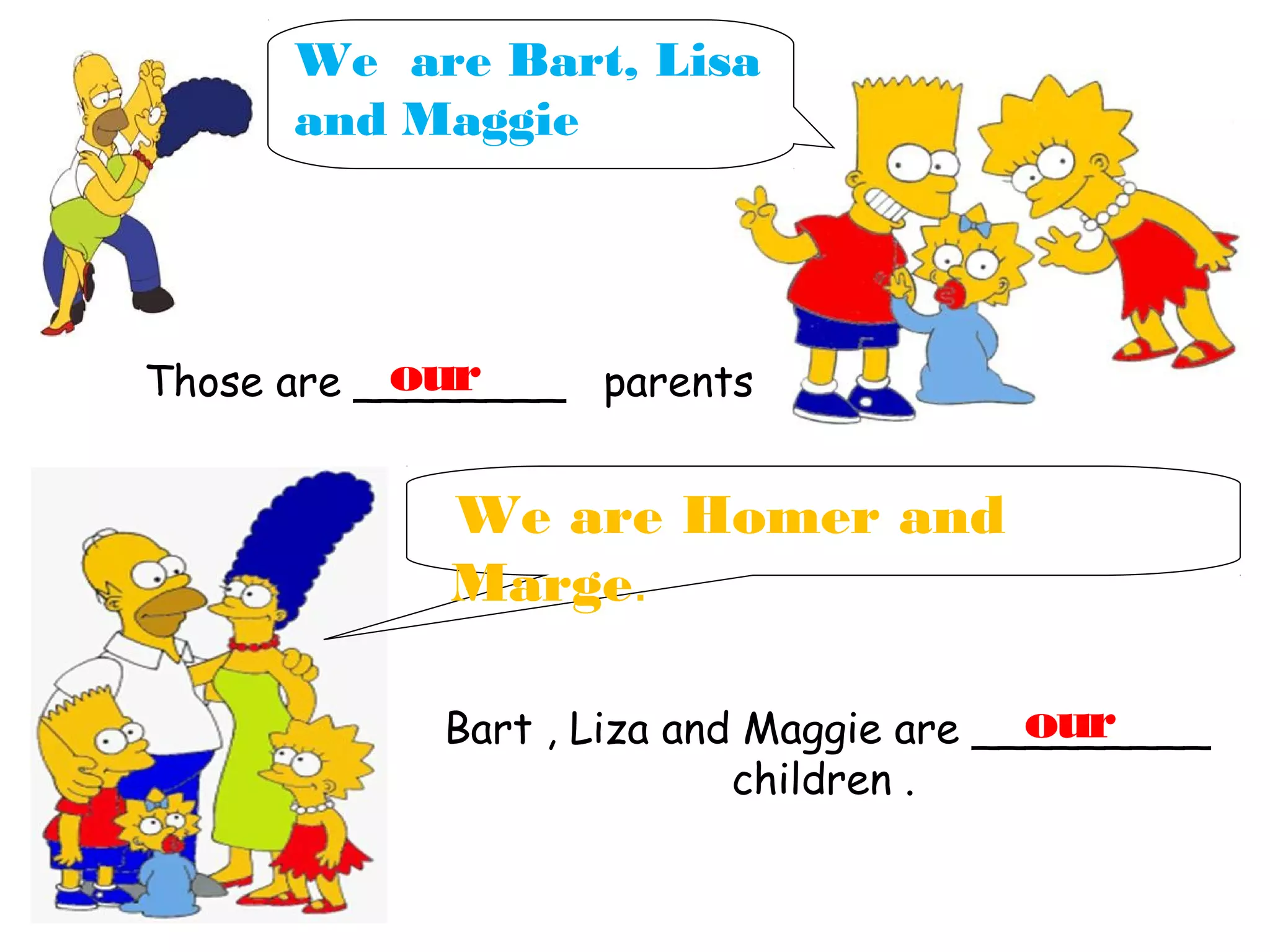 Possessive adjectives with simpsons | PPT