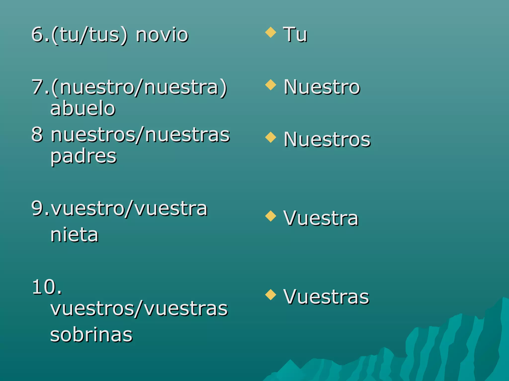 Possessive adj power point 3 2 | PPT