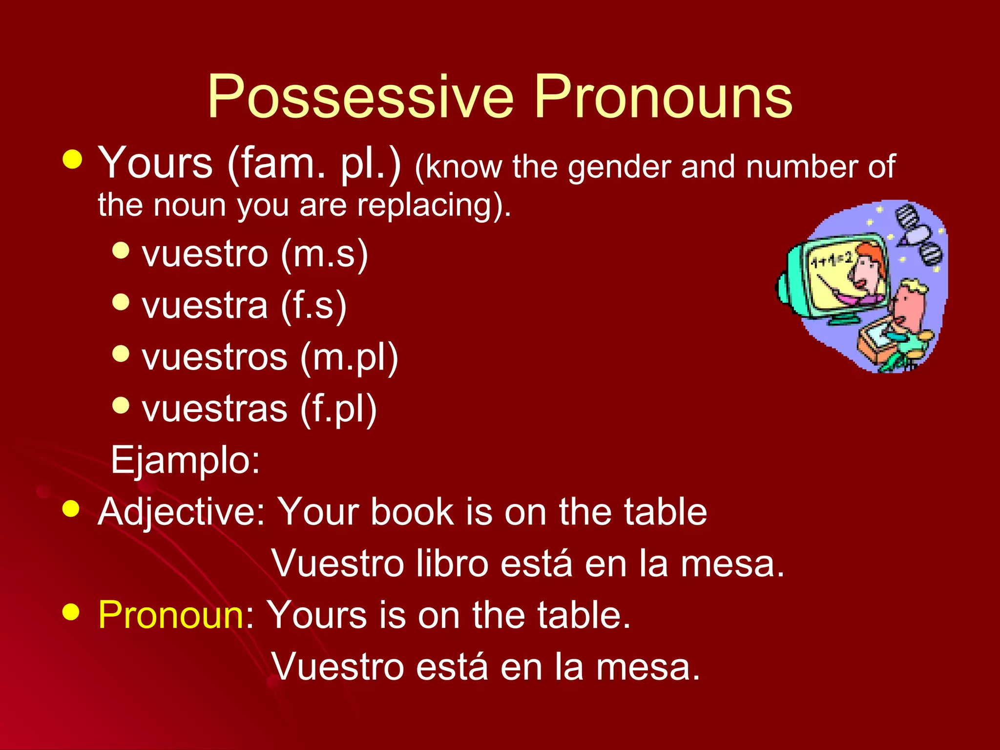 Possessive and adjectives pronouns | PPT