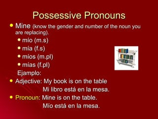 Possessive and adjectives pronouns | PPT