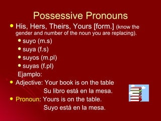 Possessive and adjectives pronouns | PPT