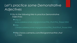 Possessive and Demonstrative Adjectives | PPT