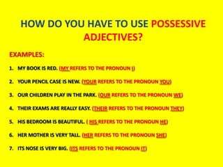 Possessive case and possessive adjectives page 7 | PPTX