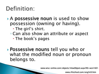 Possessive nouns | PPTX