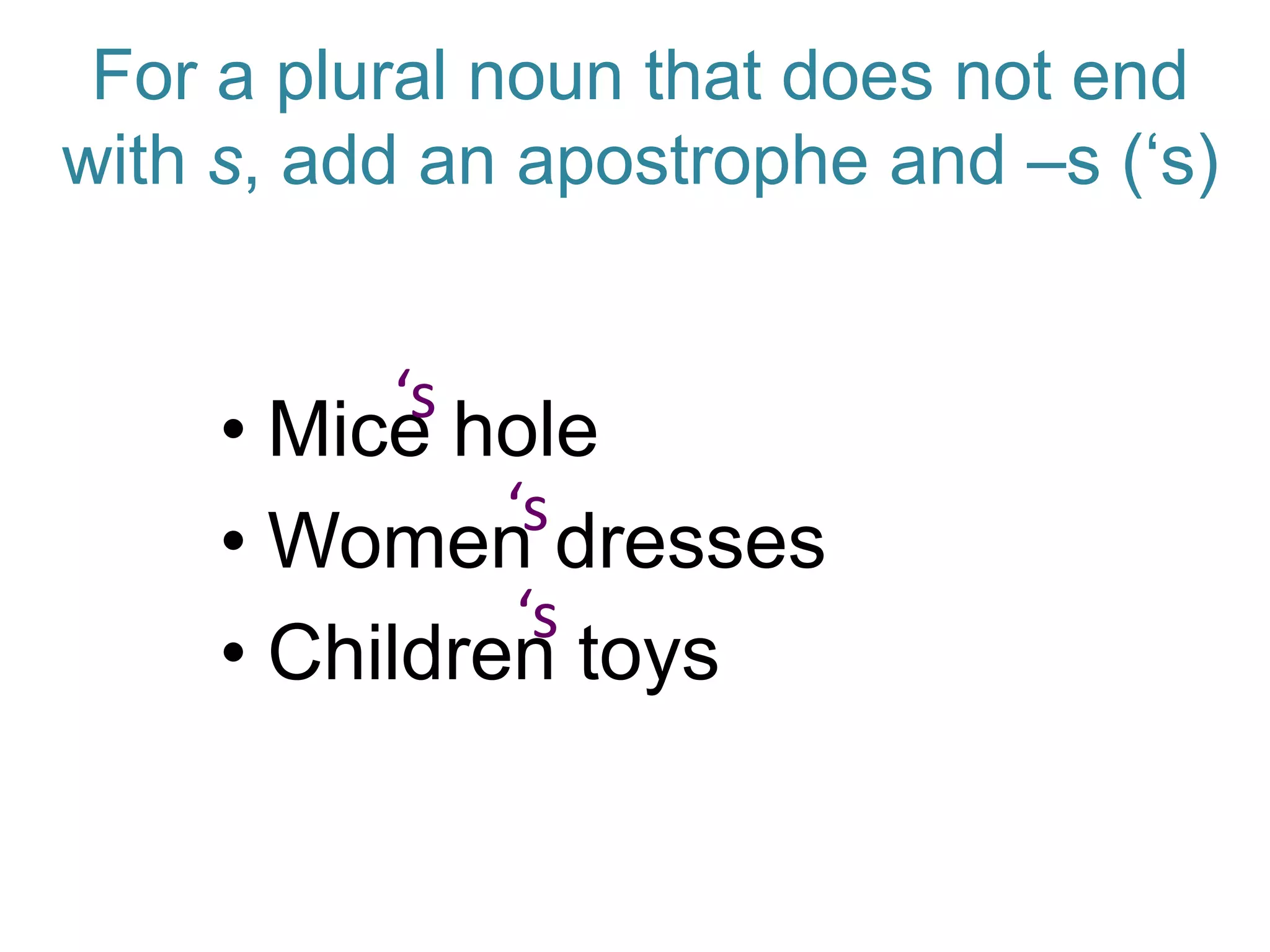 Possessive Nouns- Unit 2 | PPT