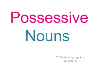 Possessive Nouns- Unit 2 | PPTX