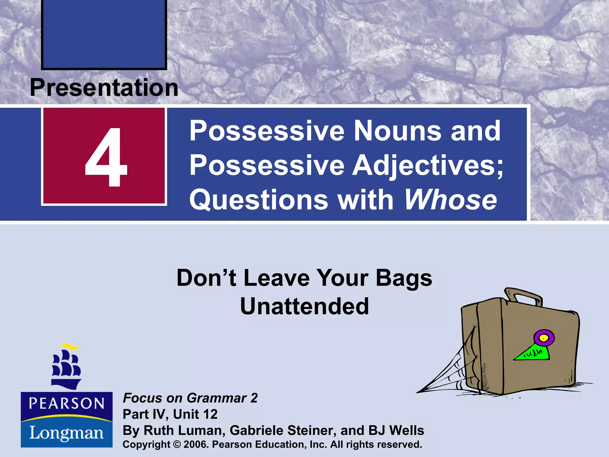 Possessive nouns and possessive adjectives | PPS