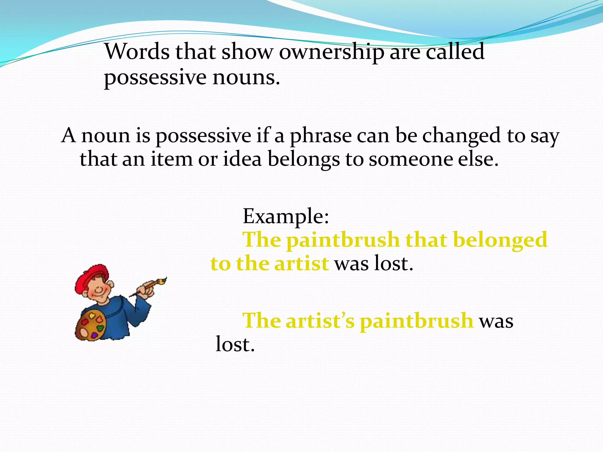 Possessive nouns presentation | PPTX