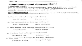 Grammar lesson for kids about Possessive nouns for grade 2.pptx