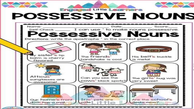 Grammar lesson for kids about Possessive nouns for grade 2.pptx