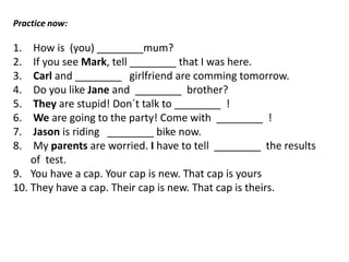 Possessive pronoun | PPT | Free Download