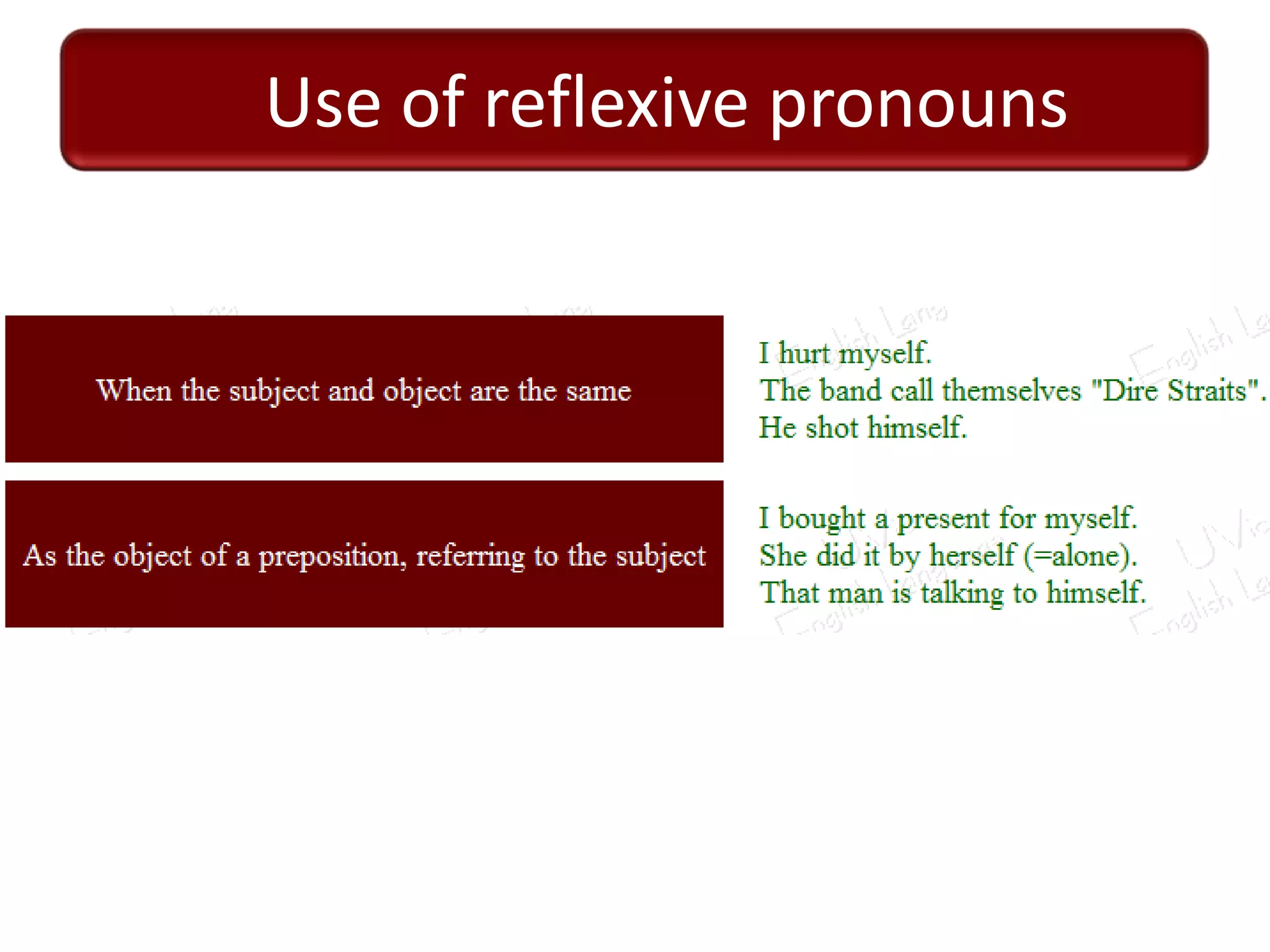Possessive and reflexive pronouns | PPTX