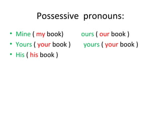 Possessive pronouns | PPT