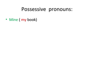 Possessive pronouns | PPT