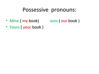 Possessive pronouns | PPT
