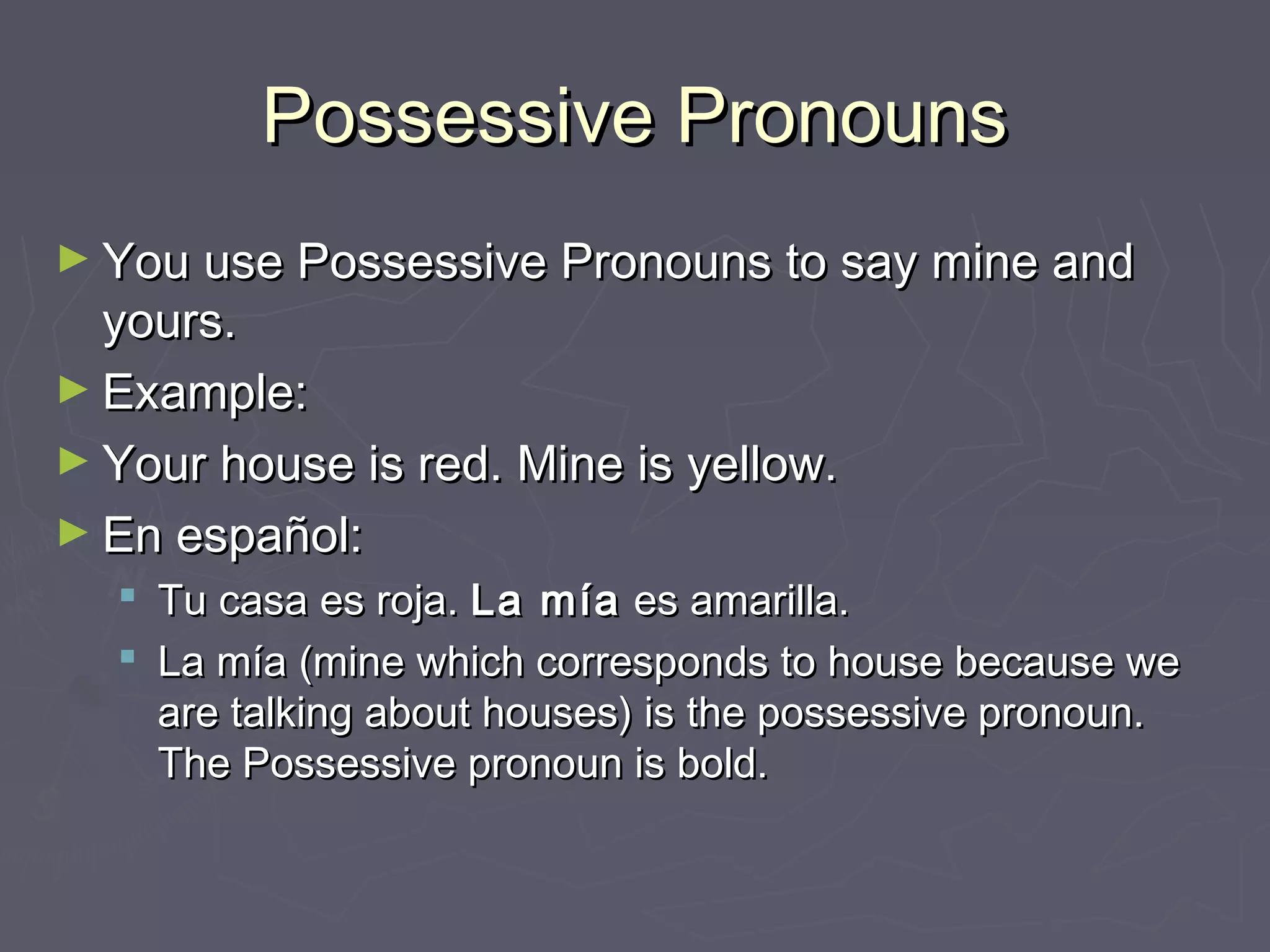 Possessive pronouns | PPT
