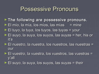 Possessive pronouns | PPT