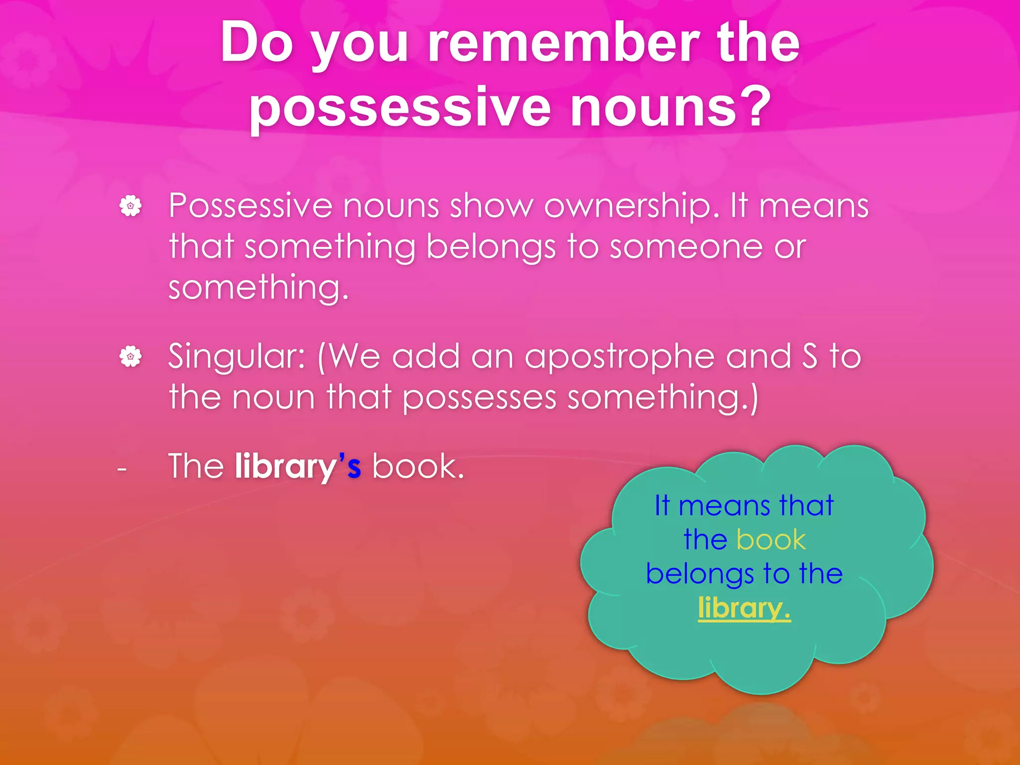 Possessive pronouns | PPTX
