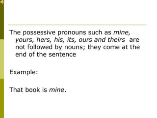 Possessive pronouns | PPT