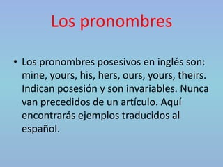 POSSESSIVE PRONOUNS | PPTX