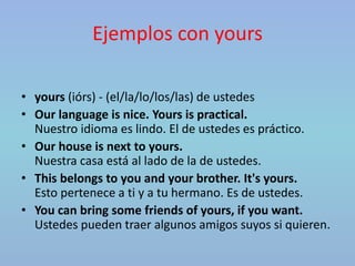 POSSESSIVE PRONOUNS | PPTX