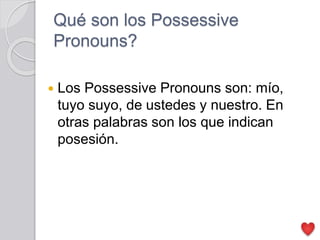 Possessive Pronouns. | PPTX