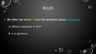 Possessive pronouns | PPTX