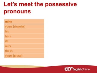 Possessive pronouns | PPTX