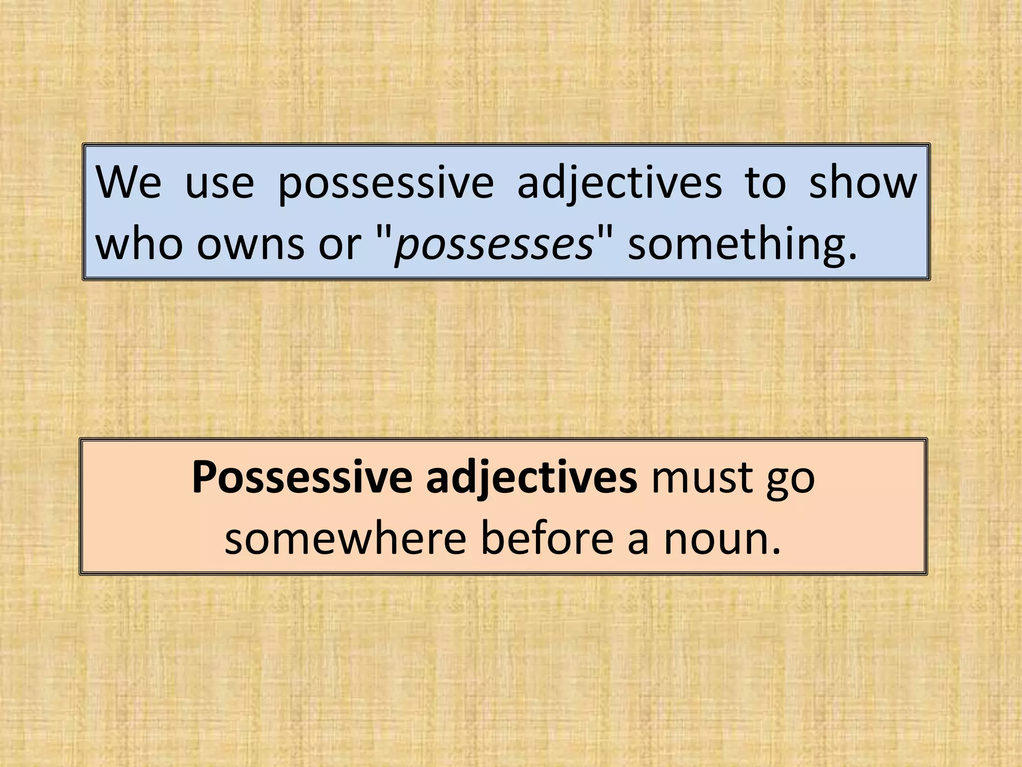 When To Use Possessive Pronouns And Possessive Adjectives