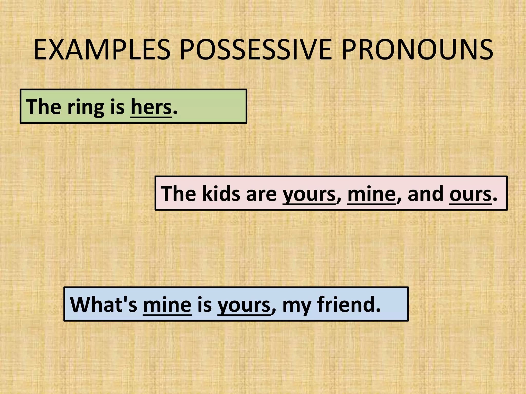 Possessive pronouns | PPTX