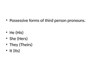 Possessive Possessive pronoun and its explanation in a few slides ...