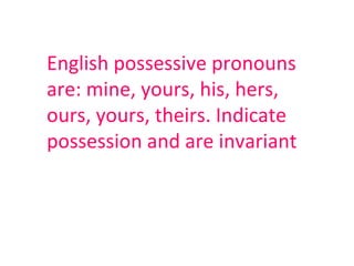 Possessive pronouns exposicion de ingles | PPT