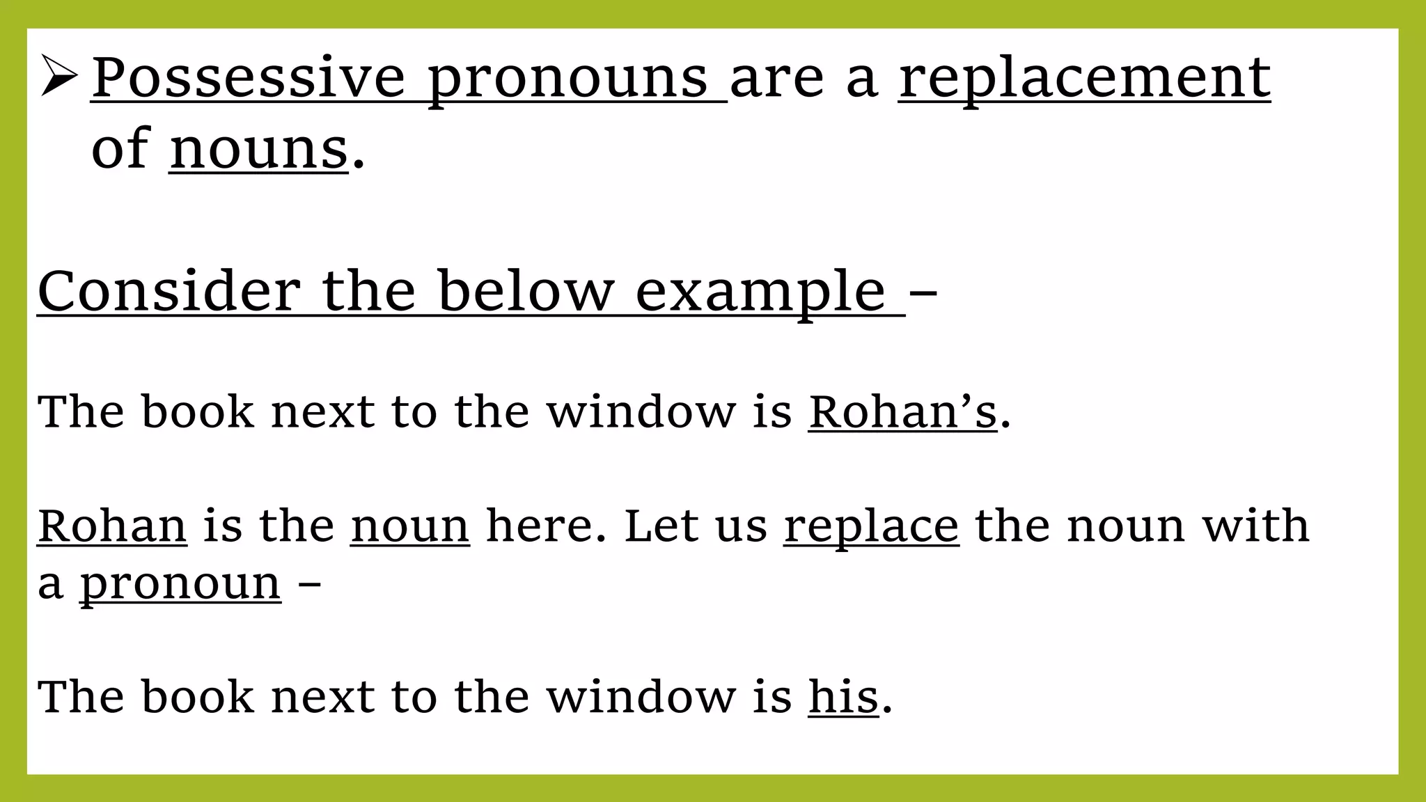 Possessive pronoun vs possessive adjectives | PPTX