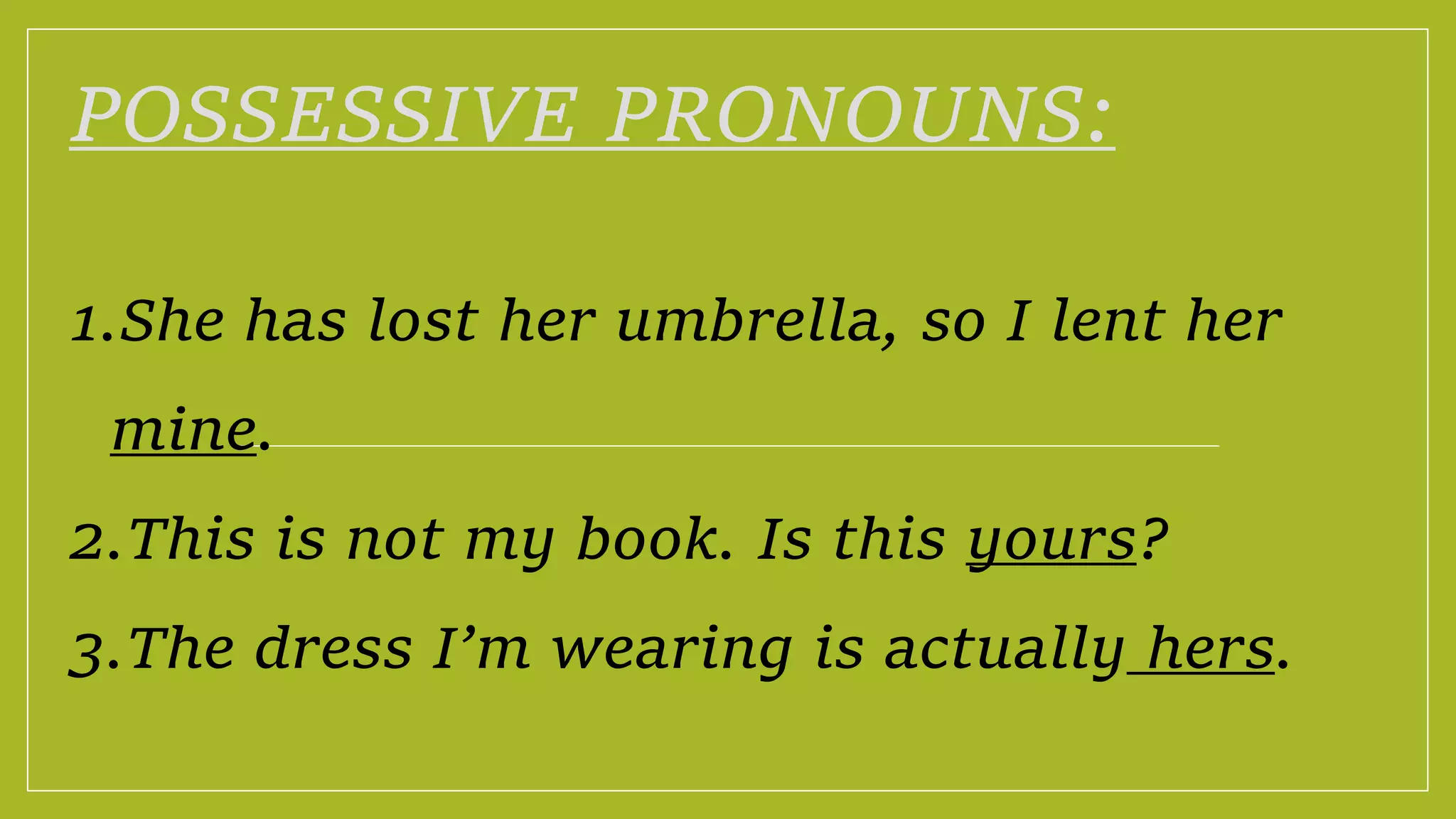 Possessive pronoun vs possessive adjectives | PPTX