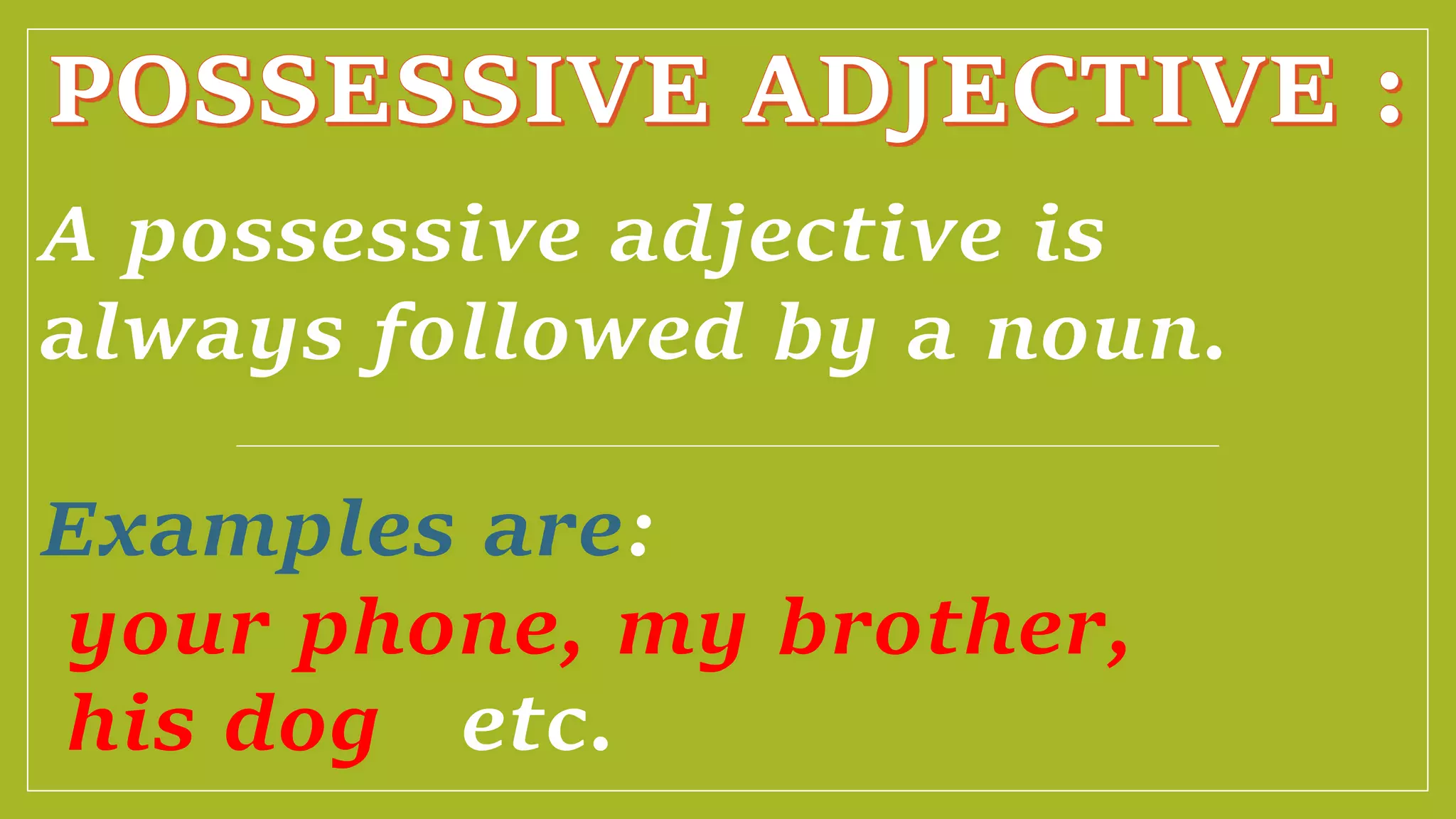 Possessive pronoun vs possessive adjectives | PPTX