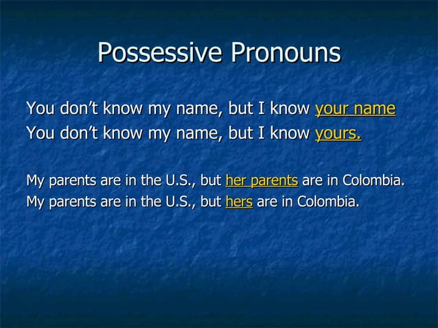 Possessives | PPT