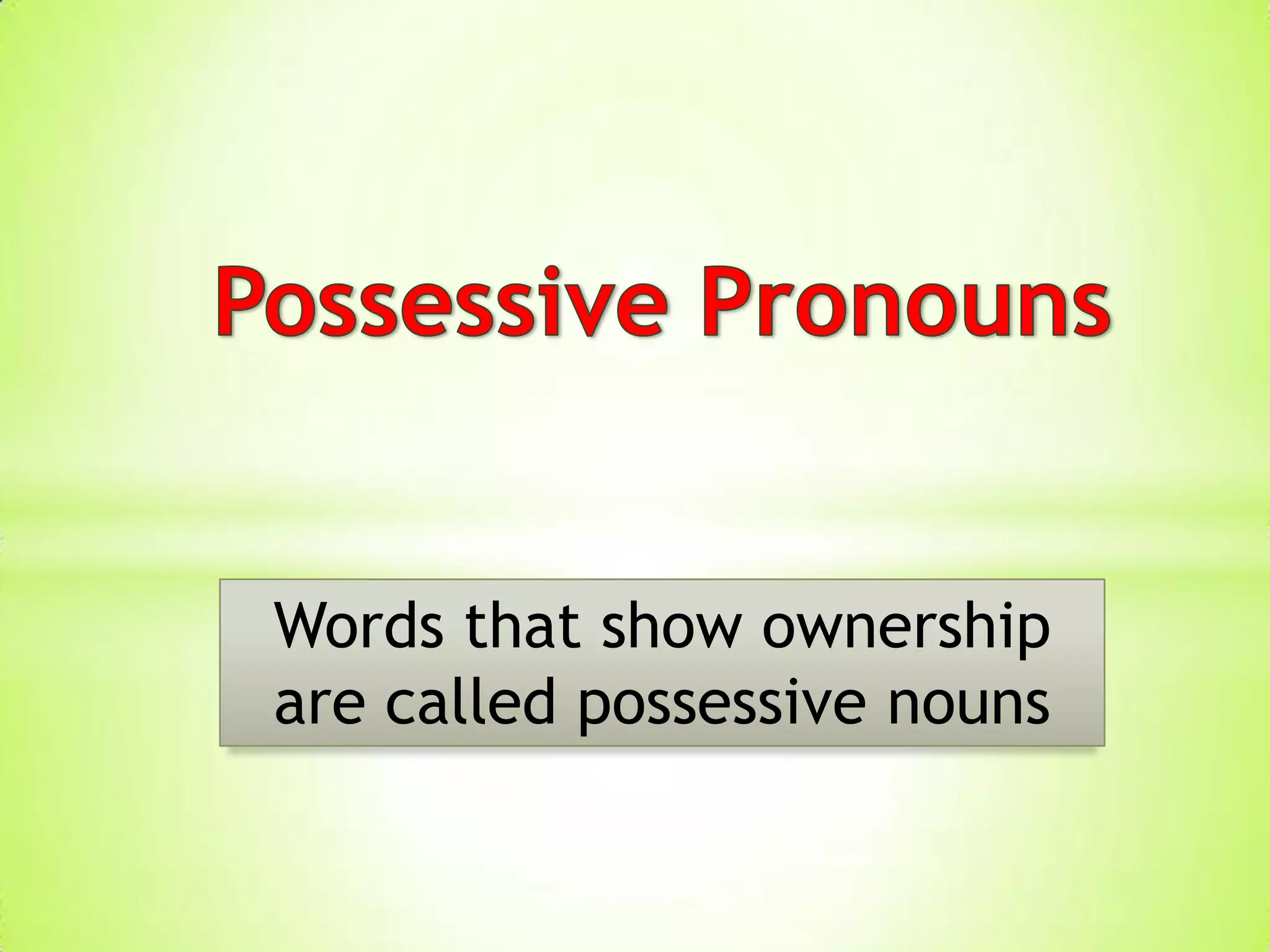 Possessives | PPT