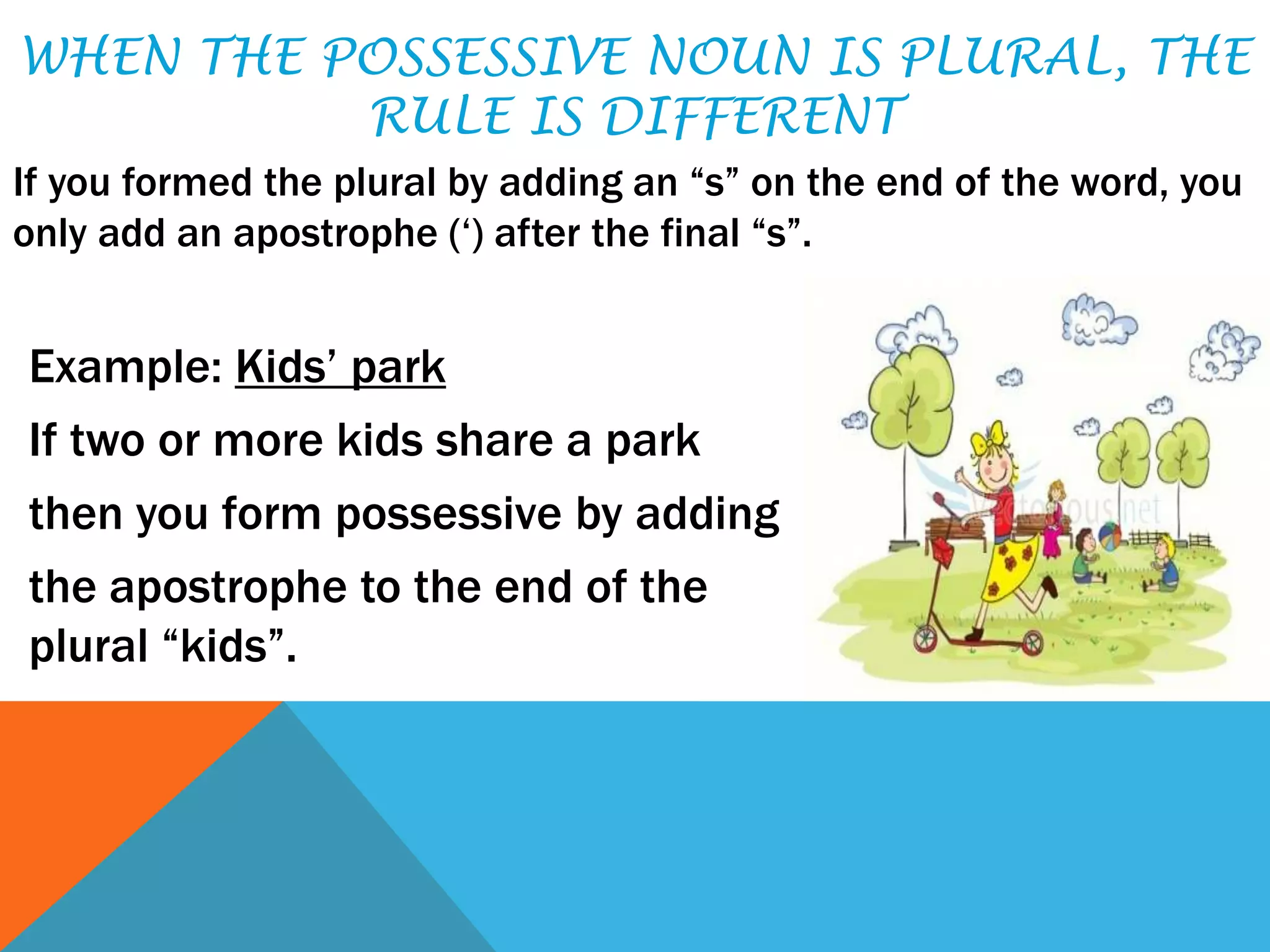 Possessives | PPTX | Sports