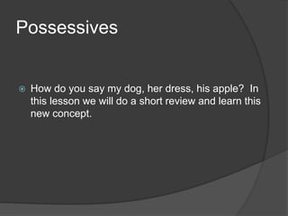 Possessives | PPTX | Programming Languages | Computing