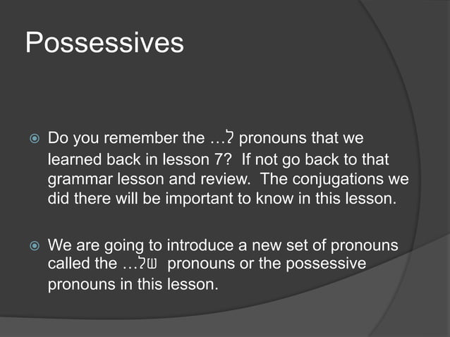 Possessives | PPT