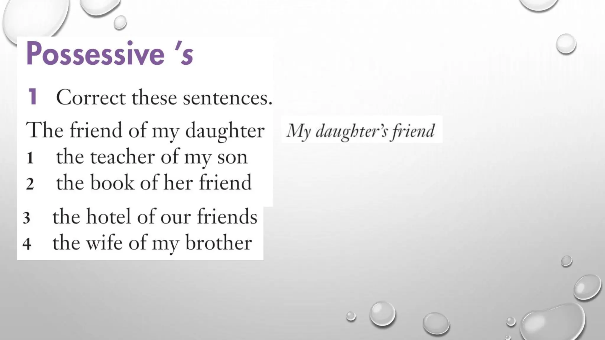 POSSESSIVES ADJECTIVES with a family context | PPT