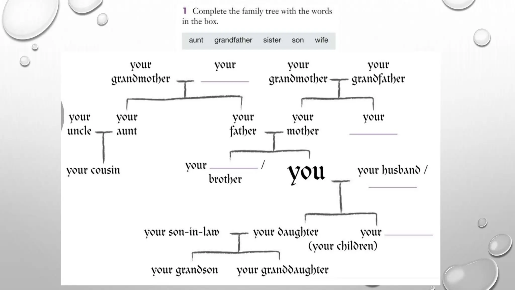 POSSESSIVES ADJECTIVES with a family context | PPT