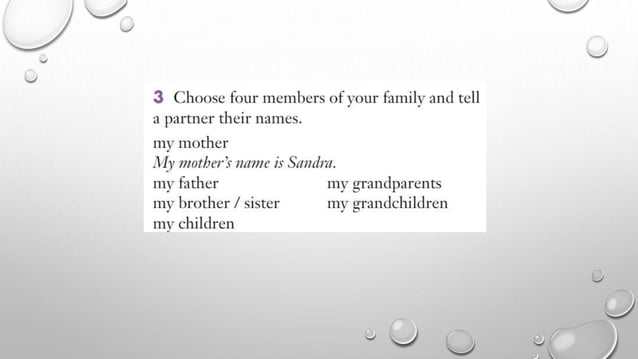 POSSESSIVES ADJECTIVES with a family context | PPTX