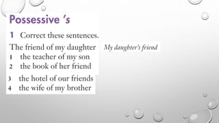 POSSESSIVES ADJECTIVES with a family context | PPT