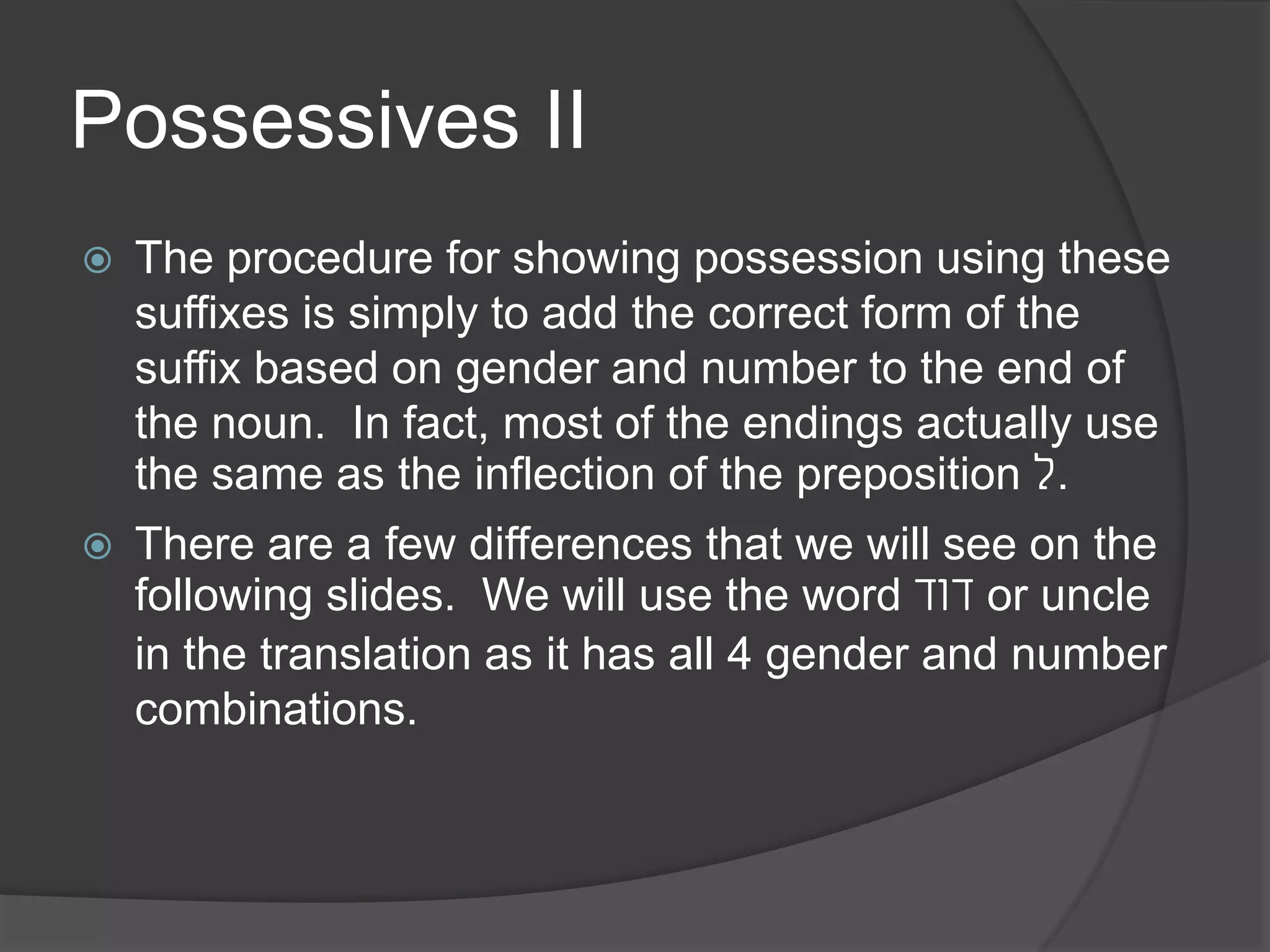 Possessives ii | PPTX